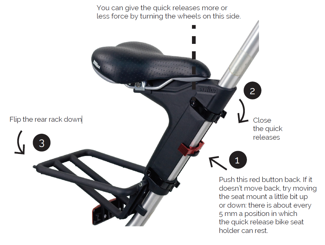 How can I move the Quick Release seat mount? - STRIDA
